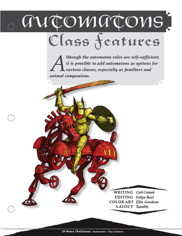 Automatons: Class Features for Pathfinder | EN World D&D & Tabletop RPG ...