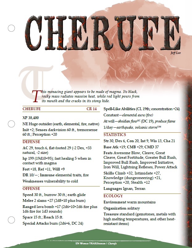 CHERUFE: A Volcanic Monster for Your PATHFINDER Game! | EN World D&D ...