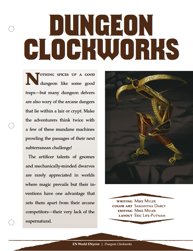 Dungeon Clockworks: Artificial Monsters For Your D&D Games | EN World D ...