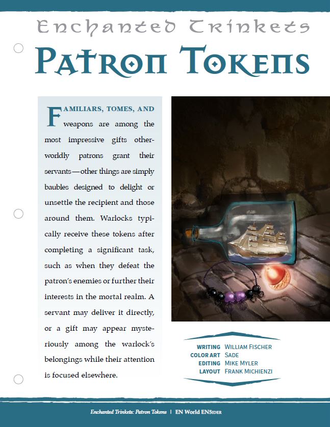 D&D 5E (2014) - EN5ider #330 - Enchanted Trinkets: Patron Tokens | EN ...