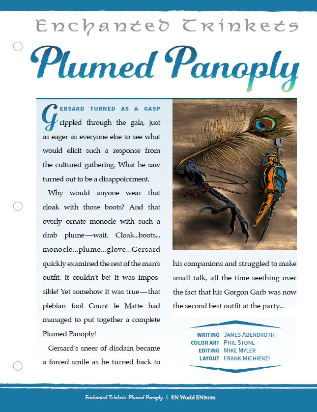 D&D 5E (2014) - EN5ider #340 - Enchanted Trinkets: Plumed Panoply | EN ...