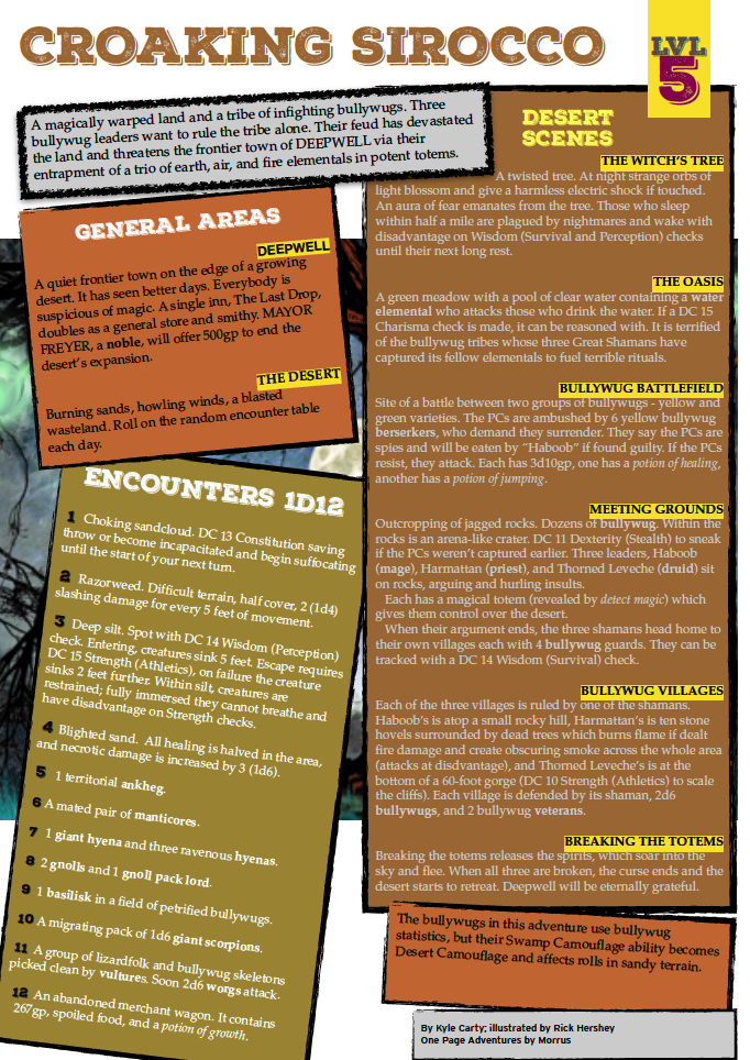 One Page Adventure: Croaking Sirocco | EN World D&D & Tabletop RPG News ...