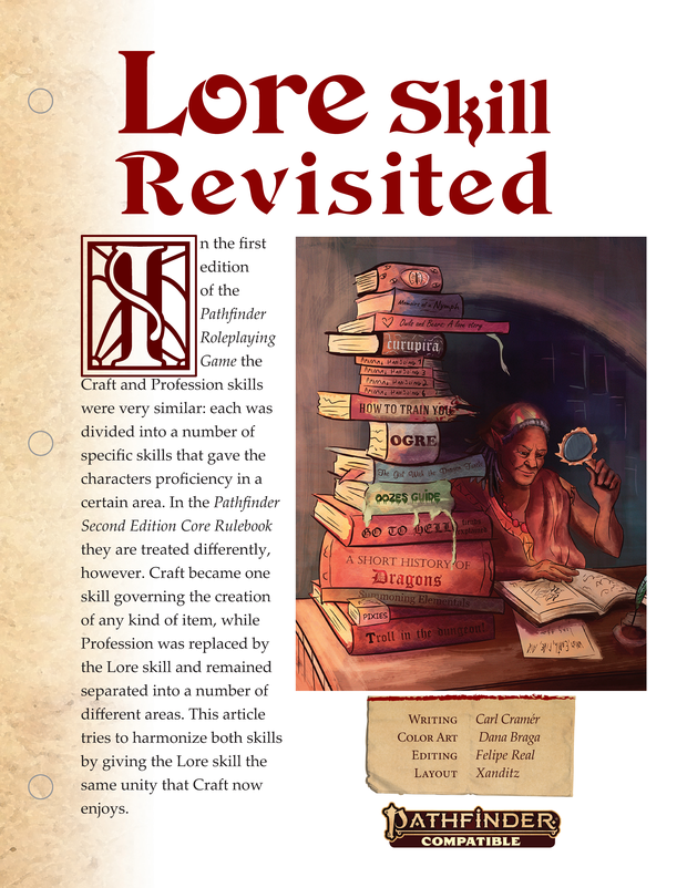 Pathfinder 2E - Lore Skill Revisited | EN World D&D & Tabletop RPG News ...