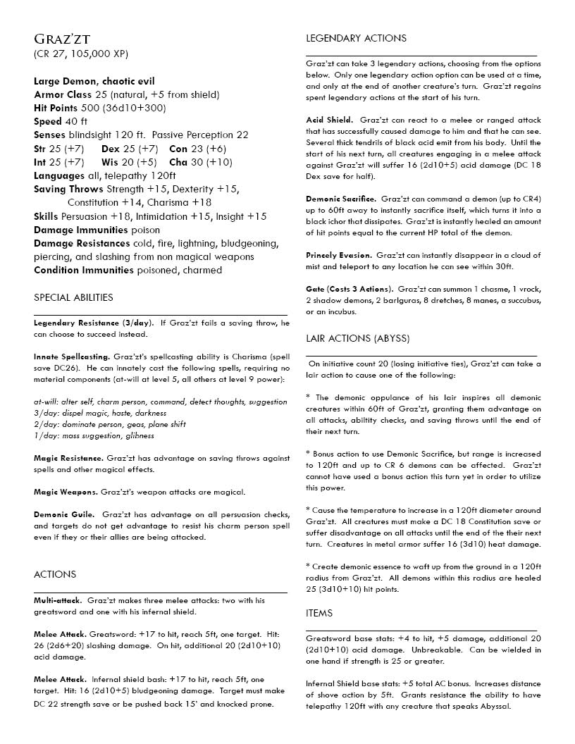 GRAZZT and a BARGHEST! 5E Style!